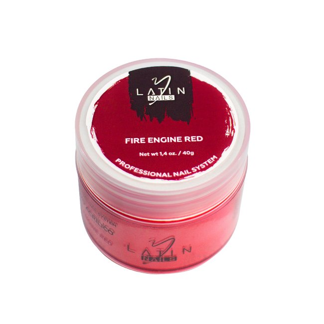 Colored Acrylic Powder – Fire Engine Red – 40 Gr – Latin Nails Official